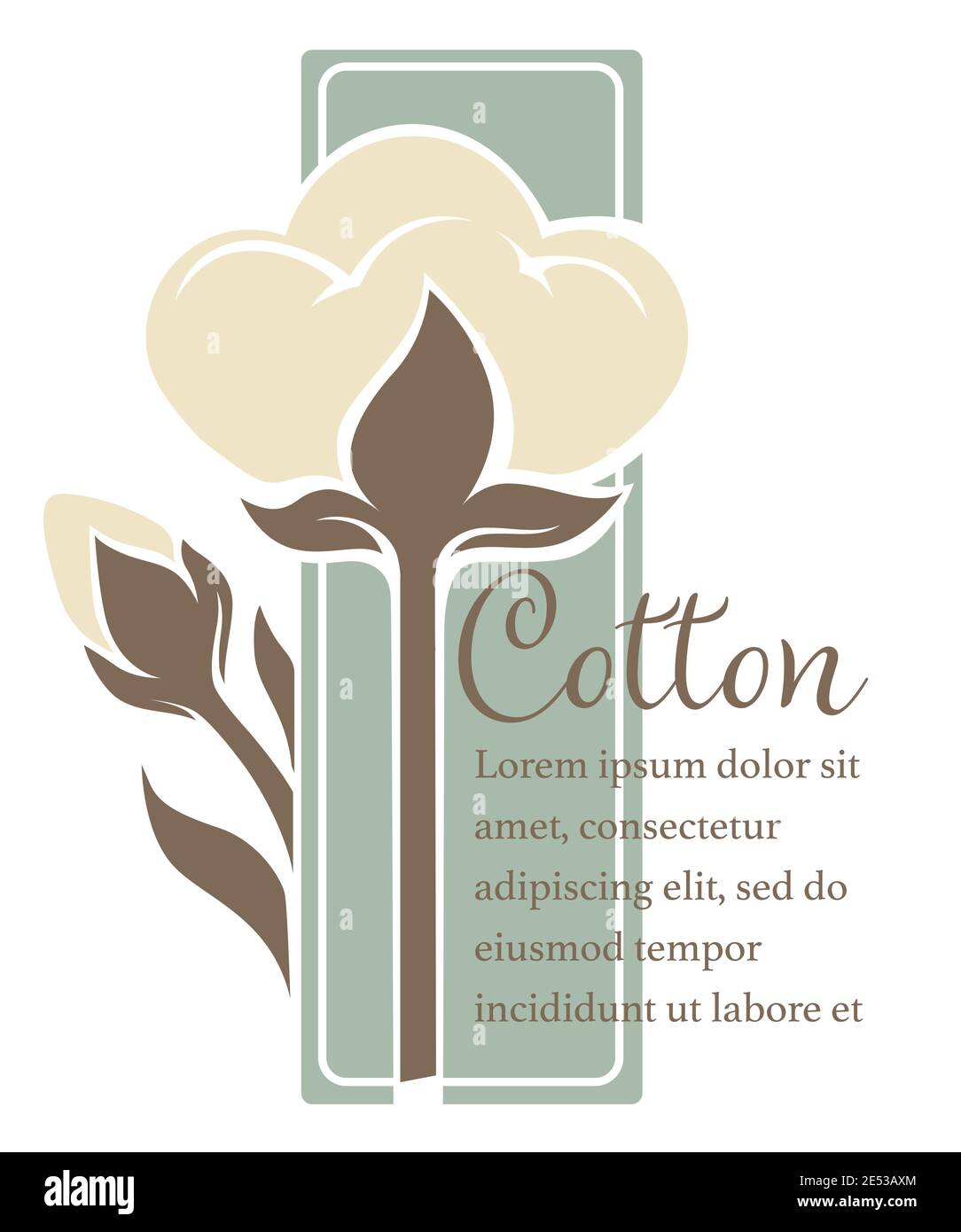 Cotton isolated icons pure and organic product vector textile industry ...