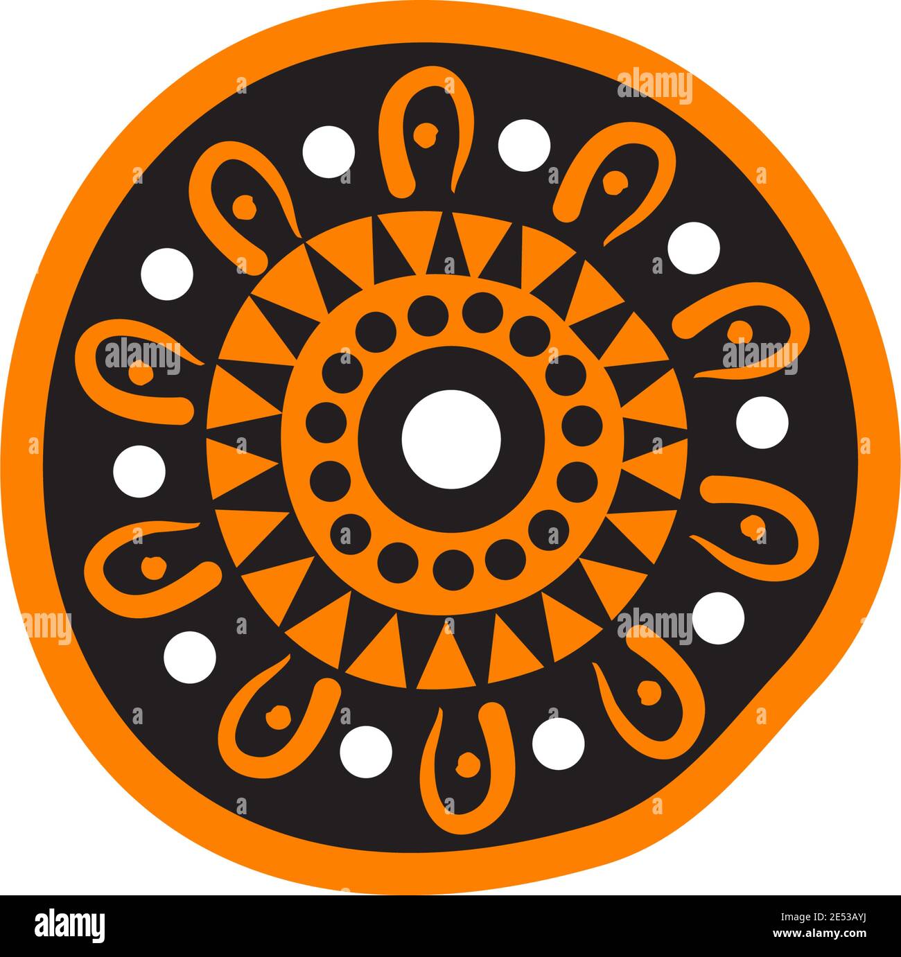 Aboriginal art dots painting icon logo design illustration vector ...