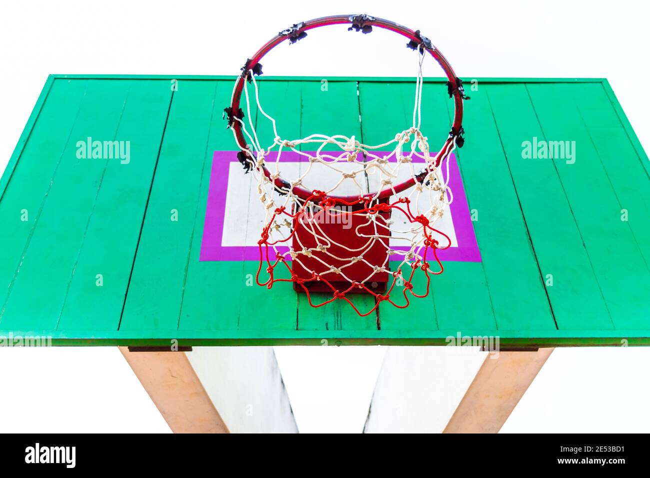 Old Wooden basketball hoop, Sport Stock Photo - Alamy