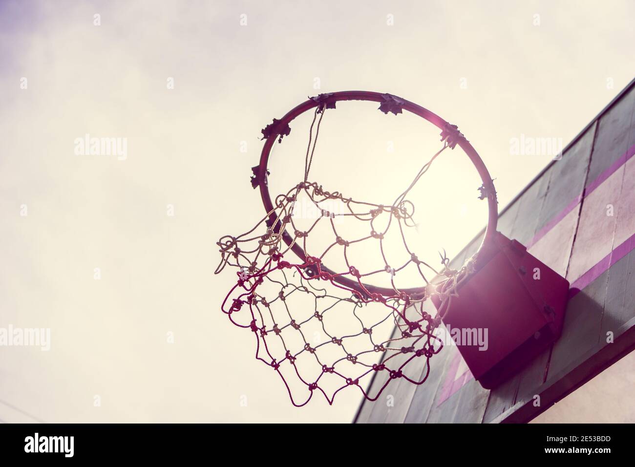 Vintage Wooden basketball hoop Stock Photo - Alamy