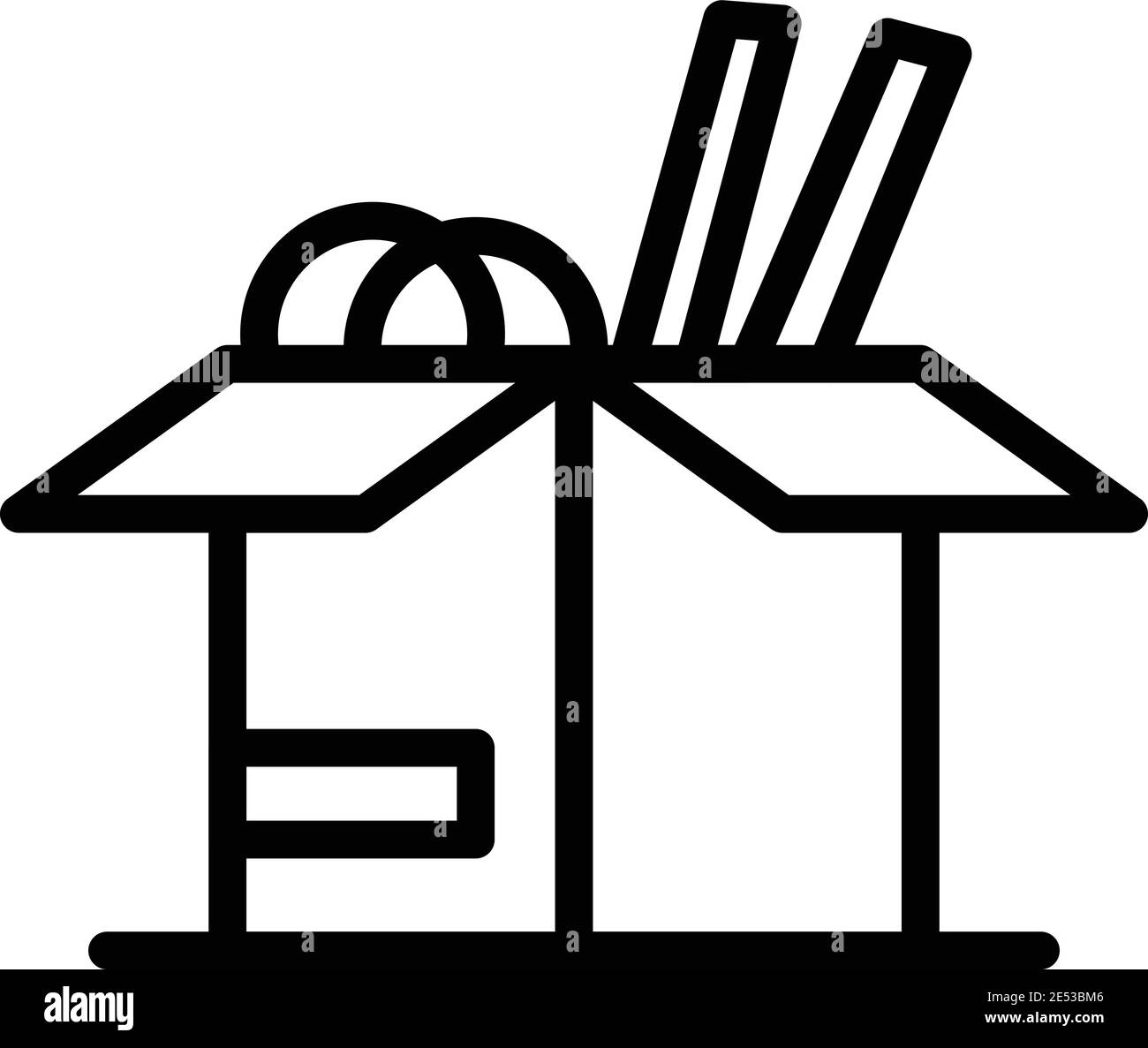 Wok box food icon. Outline wok box food vector icon for web design ...