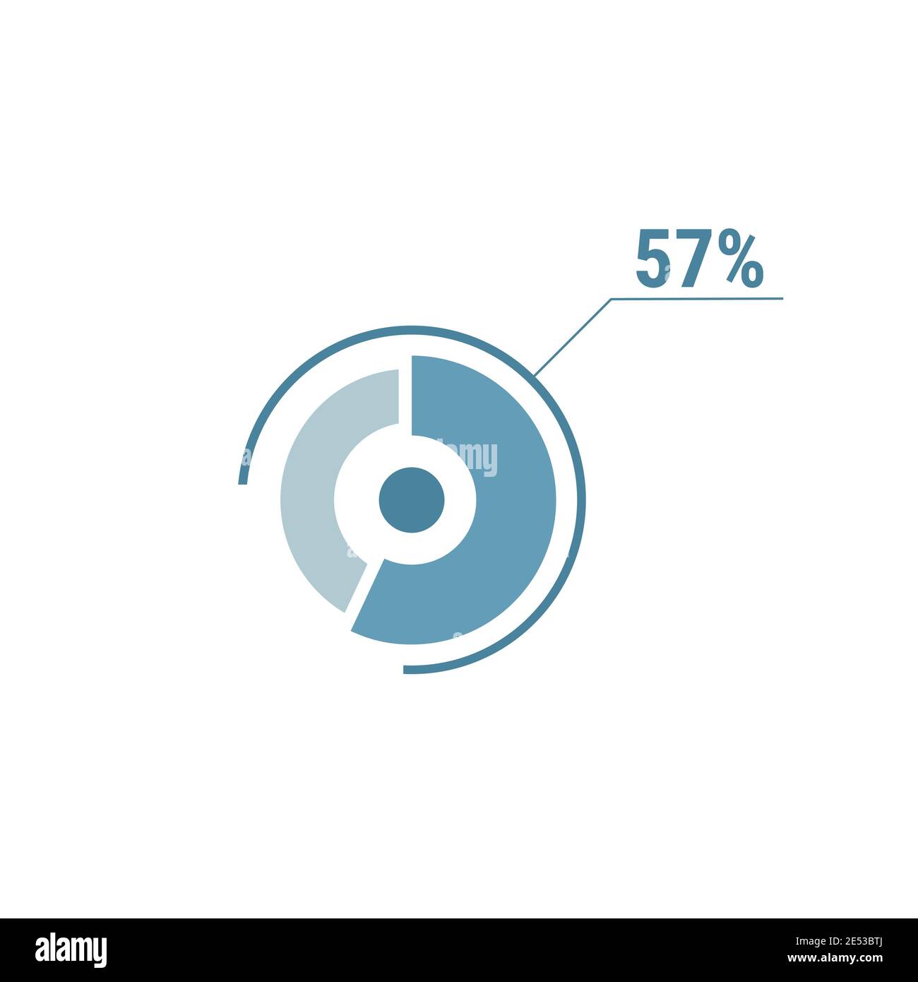 Circle diagram fifty seven percent pie chart 57. Circle percentage ...
