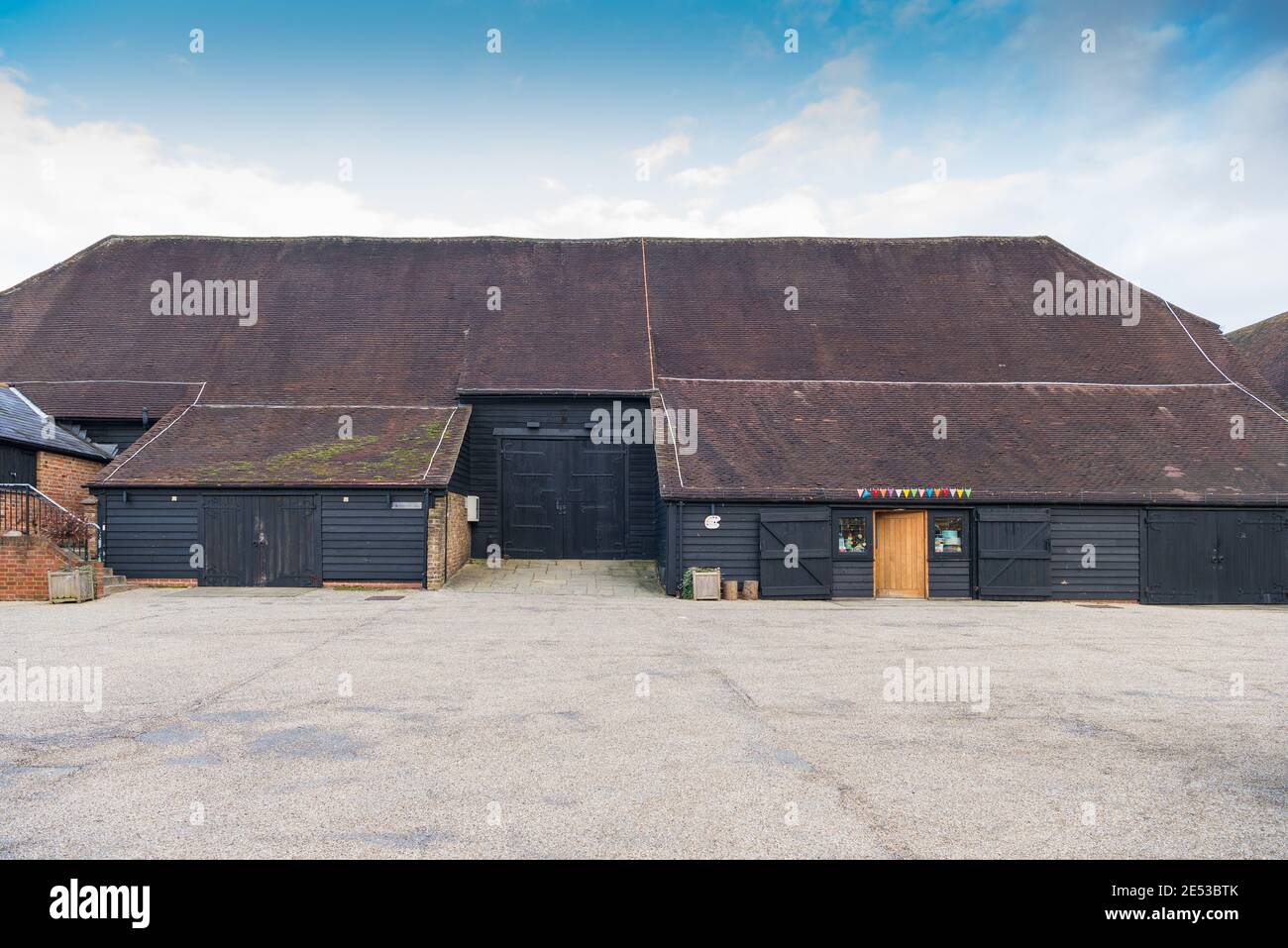 The Great Barn, a timber framed, grade ll listed, 13th century barn on ...