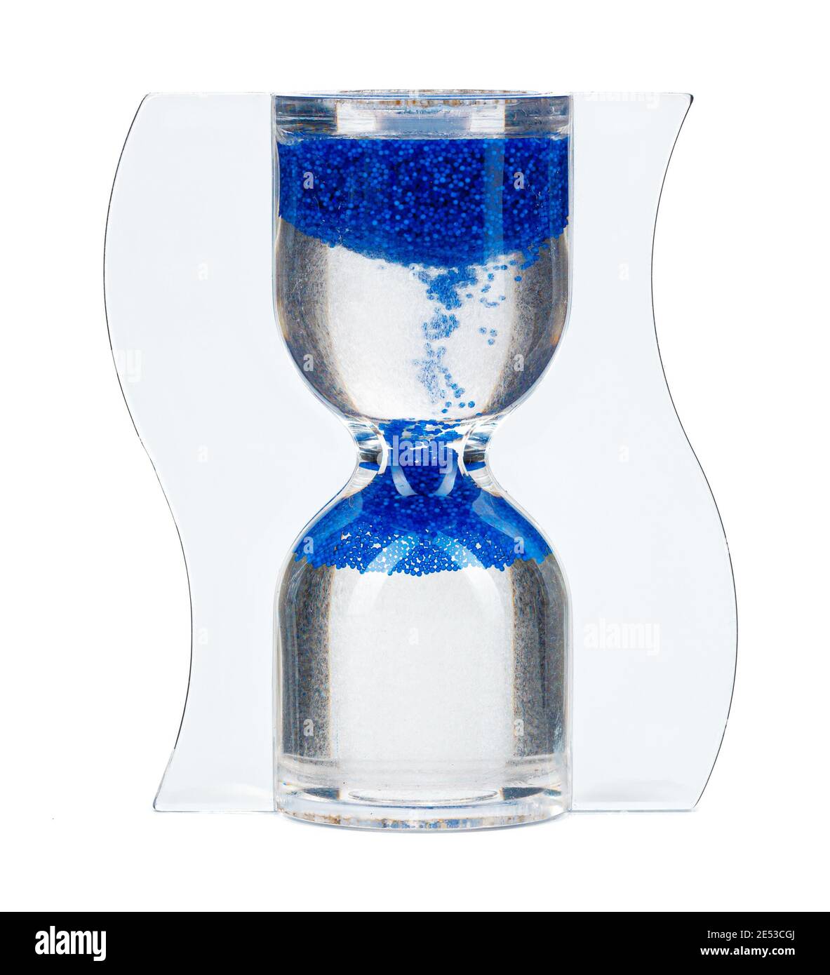 Blue hourglass isolated on white background close up Stock Photo - Alamy