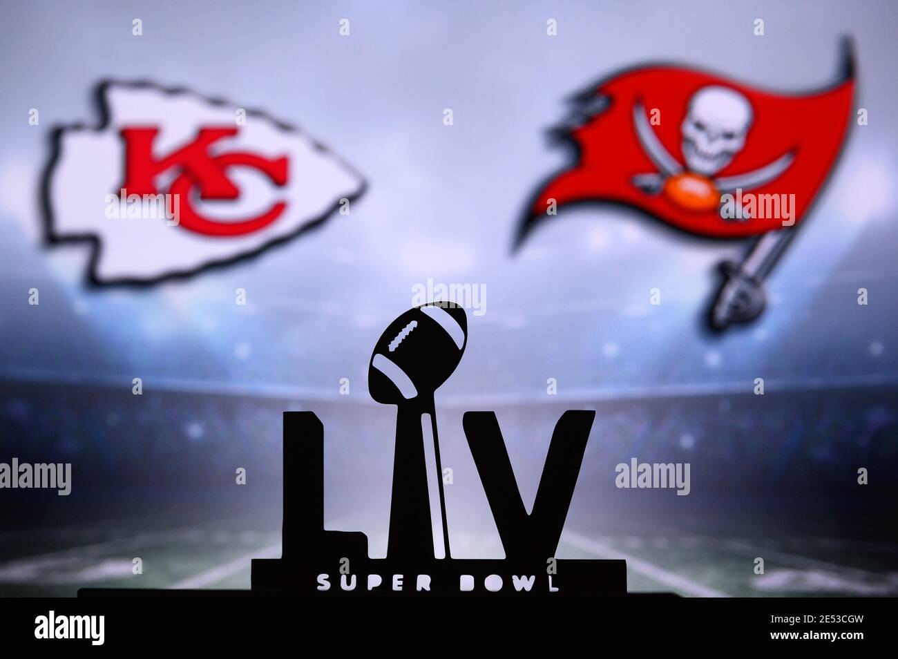 TAMPA BAY, USA, JANUARY, 25. 2021: Super Bowl LIV, the 55th Super Bowl ...