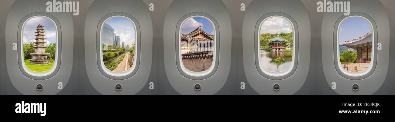 Landmarks of Korea, Seoul, which can be seen through the airplane ...