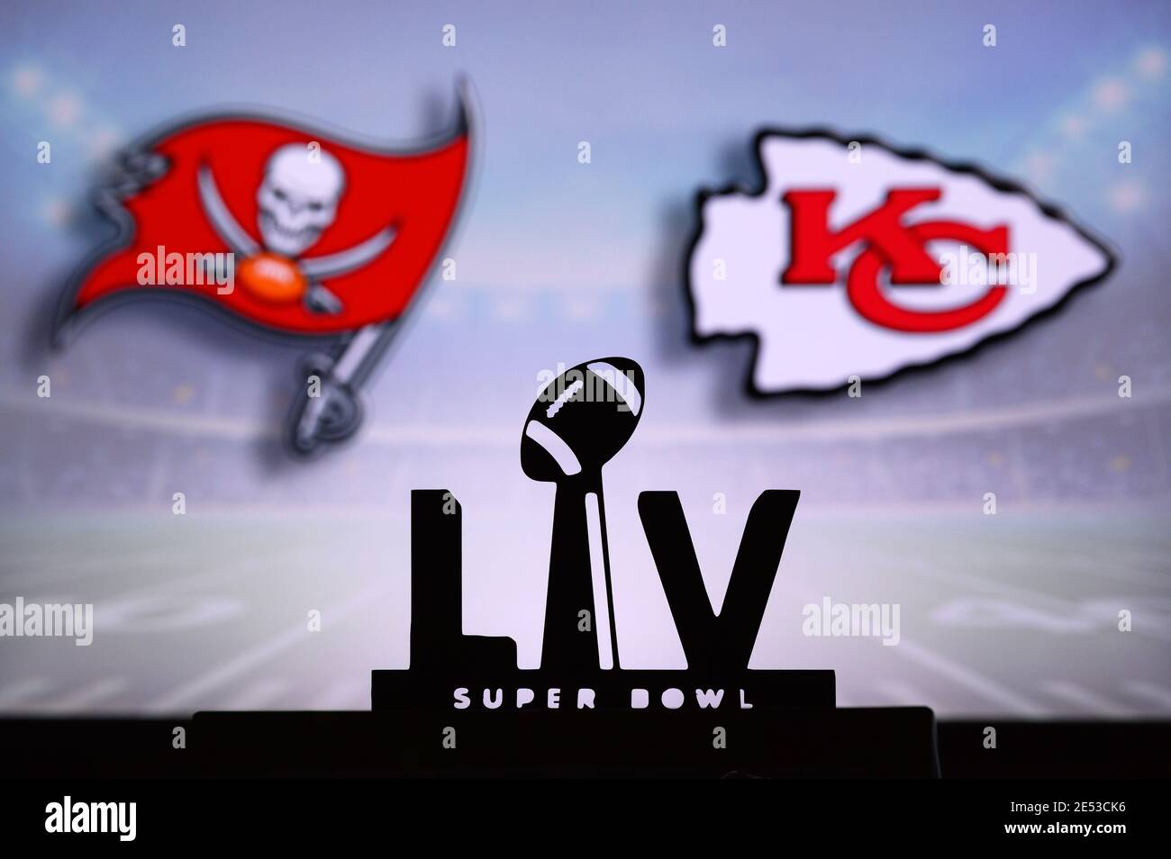 TAMPA BAY, USA, JANUARY, 25. 2021: Super Bowl LIV, the 55th Super Bowl ...