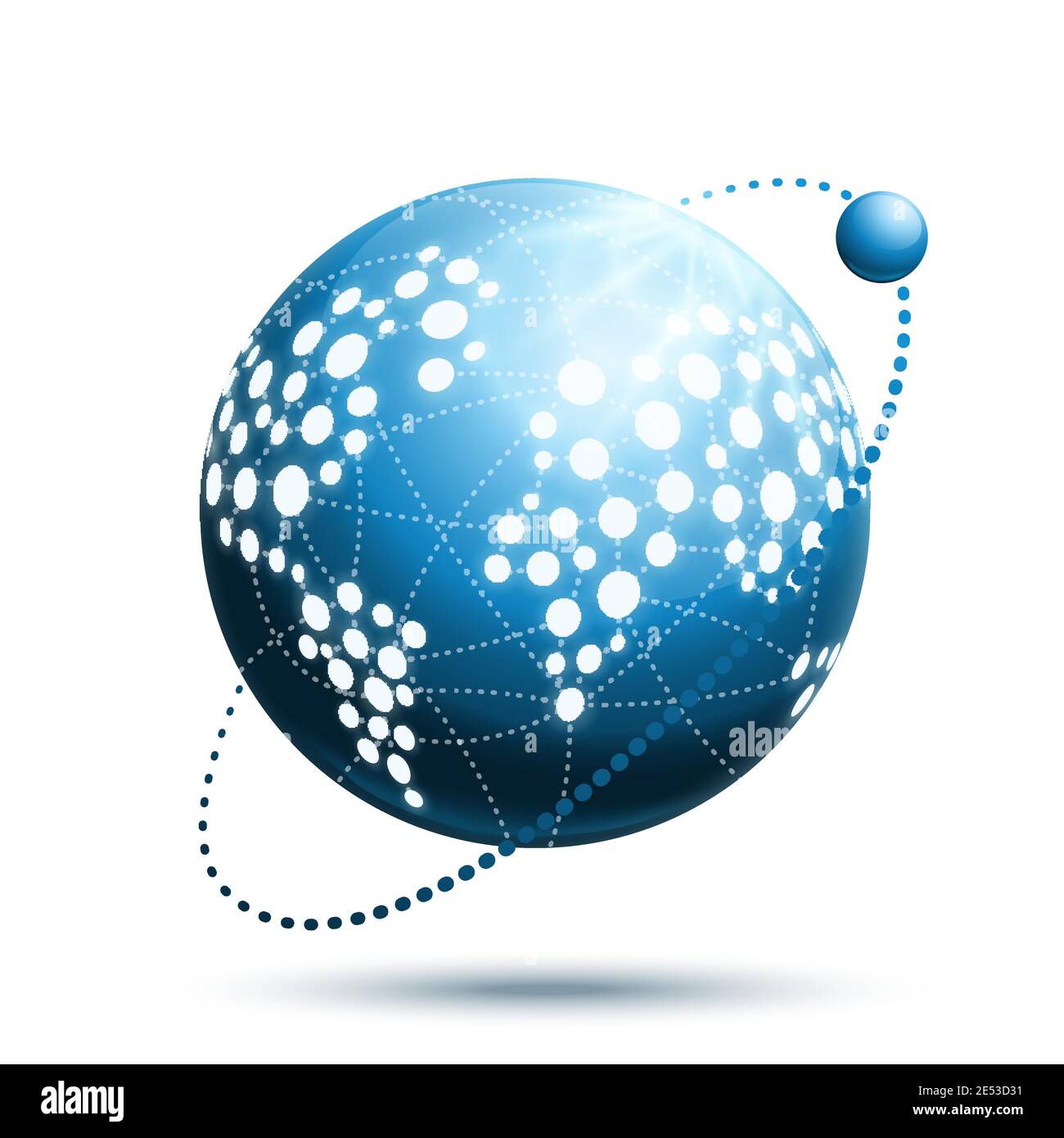 Abstract world icon with navigation technology satellite isolated ...