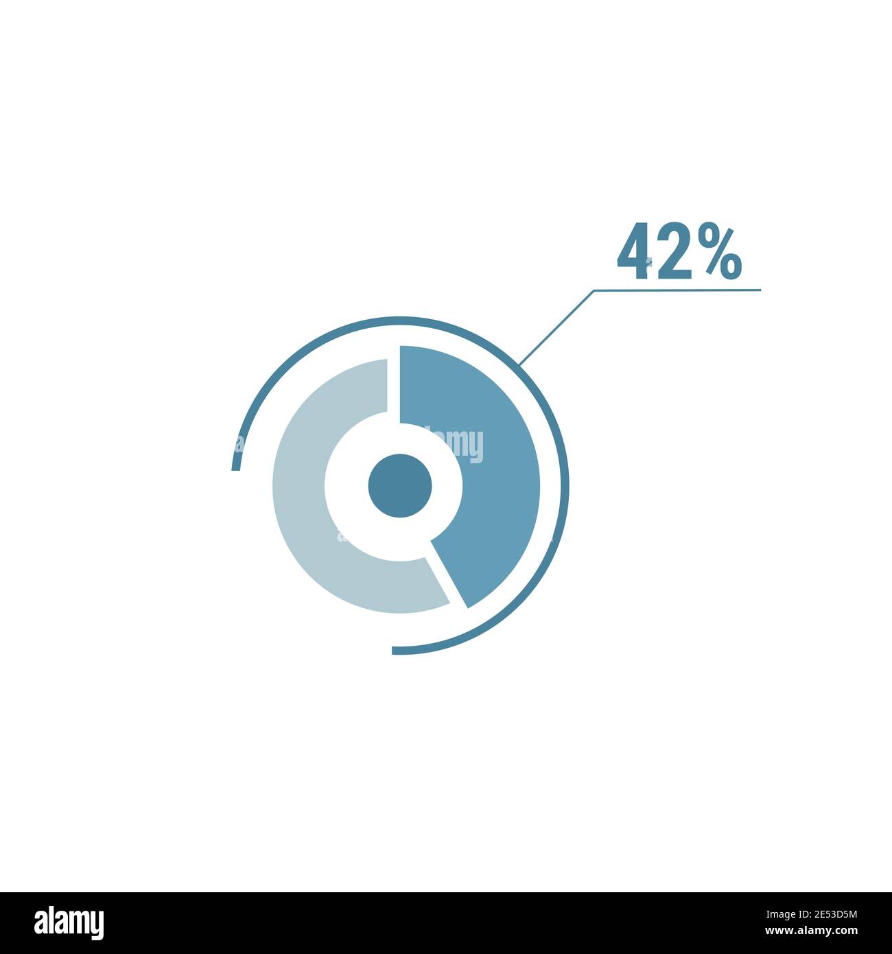 Circle diagram forty two percent pie chart 42. Circle percentage vector ...