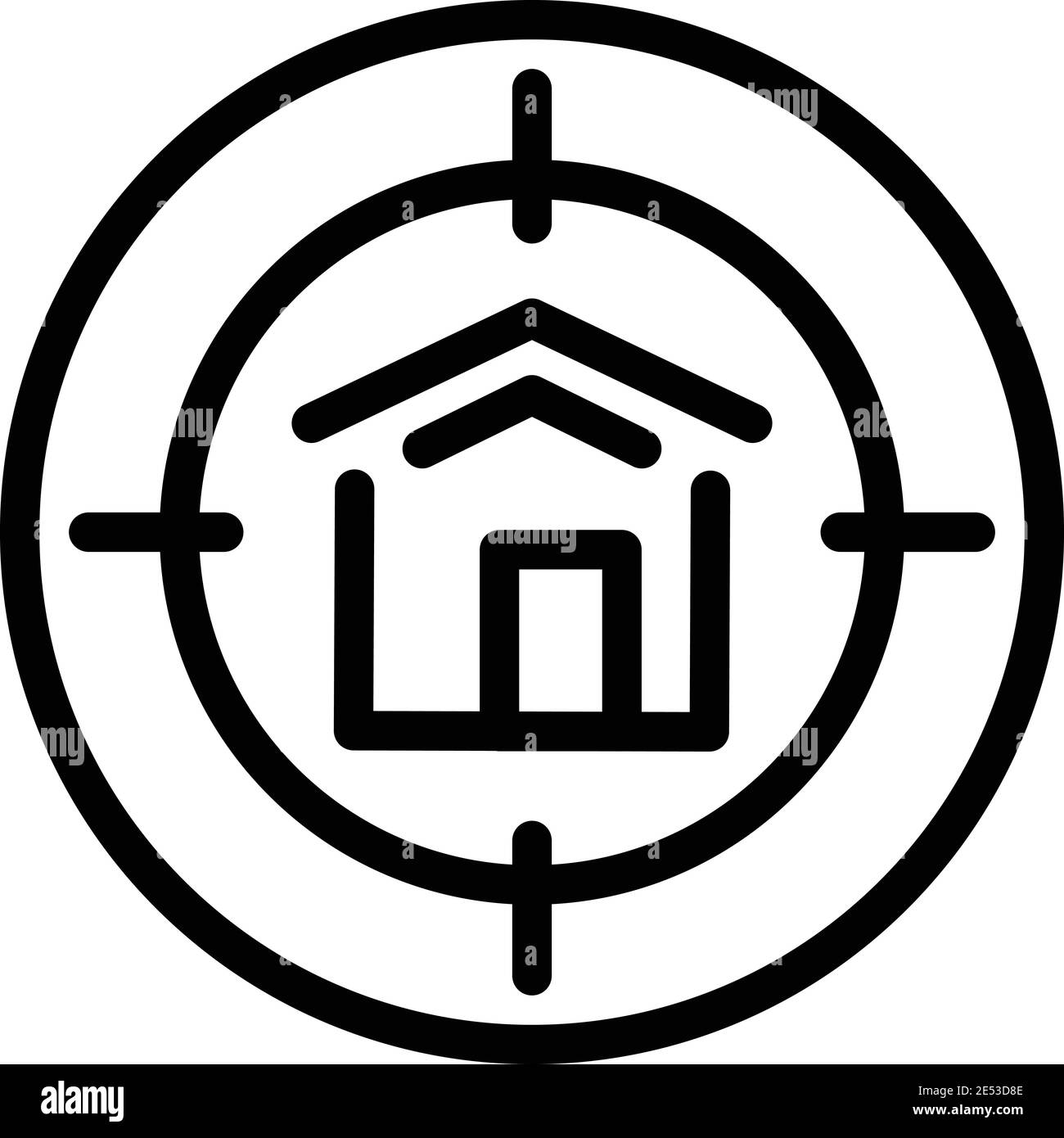 Target house icon. Outline target house vector icon for web design ...