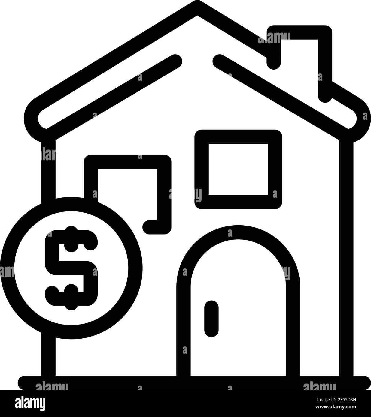 Dollar house icon. Outline dollar house vector icon for web design ...