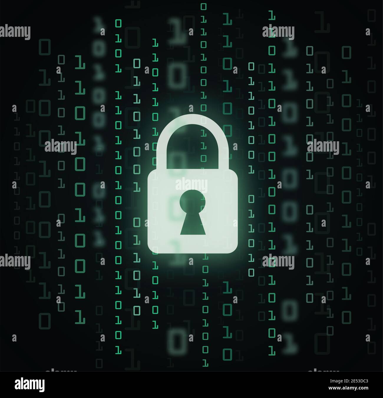 Digital lock guard sign binary code number cyber data background Stock Photo - Alamy