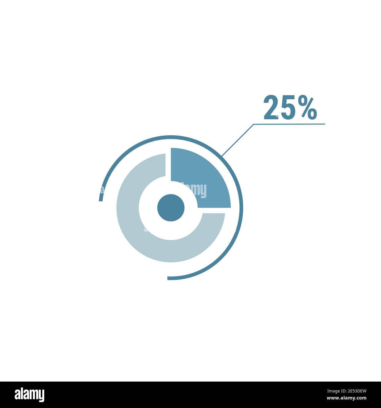 Twenty five percent chart, 25 percentage diagram. Vector circle chart ...
