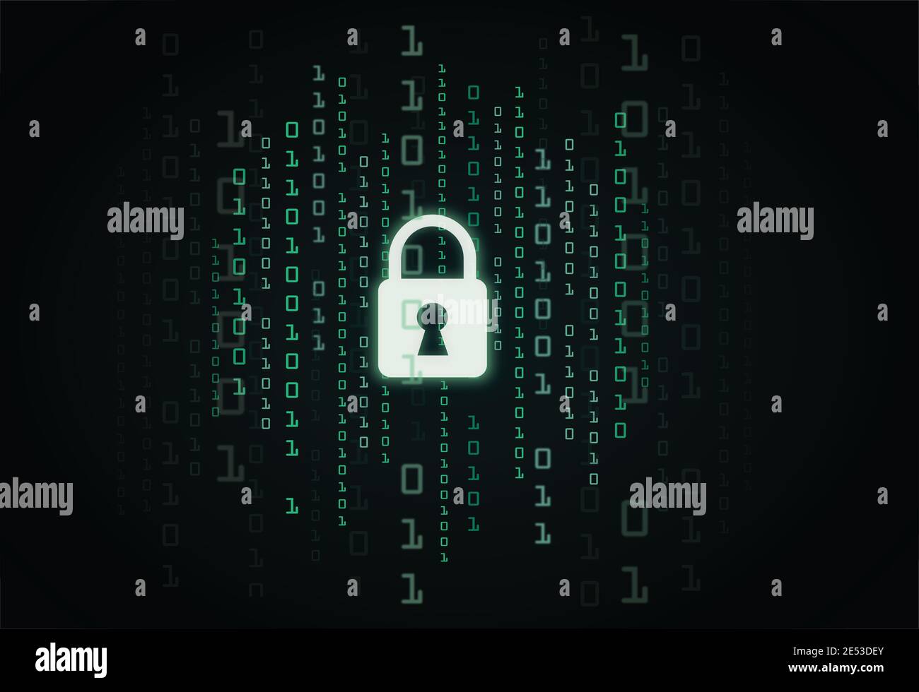 Digital lock guard sign binary code number cyber data background Stock Photo - Alamy