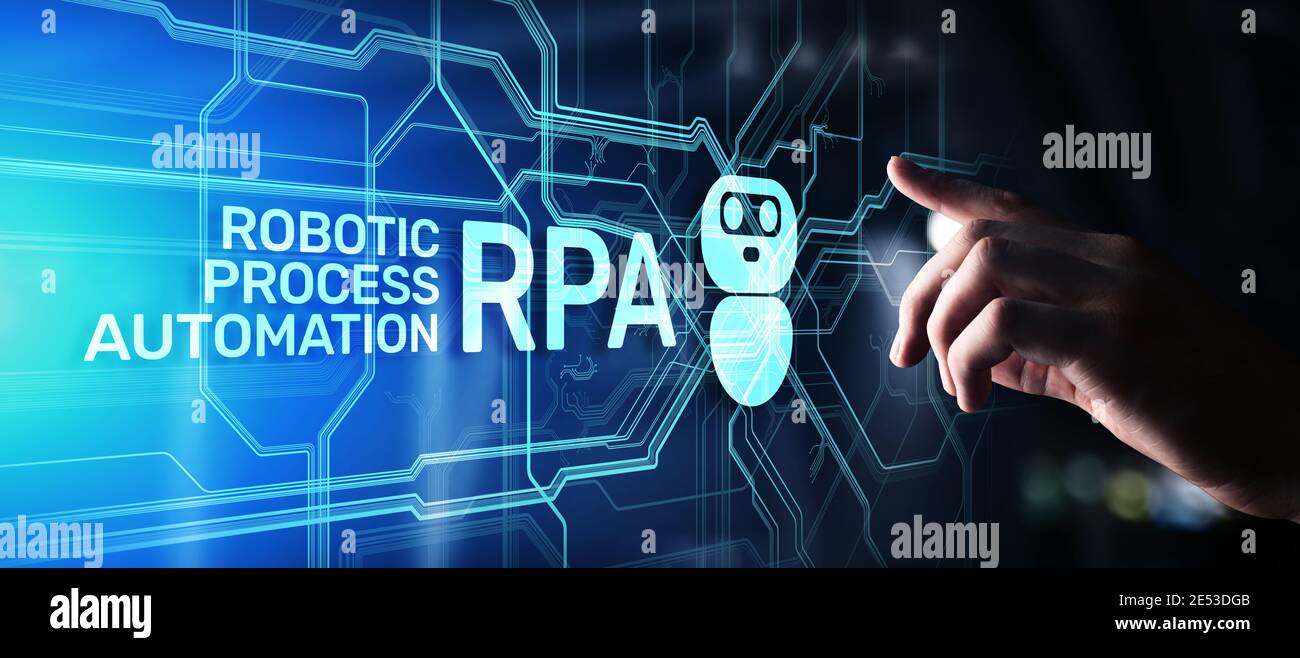 RPA Robotic process automation innovation technology concept on virtual ...