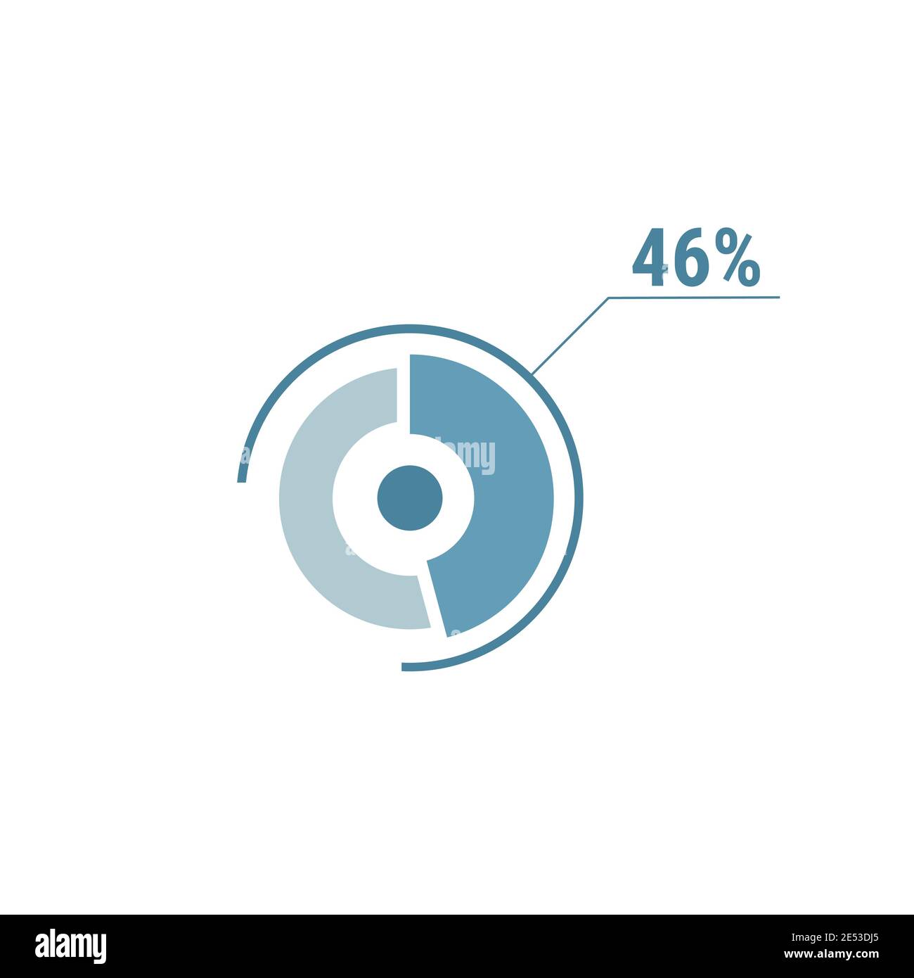 Circle diagram forty six percent pie chart 46. Circle percentage vector ...
