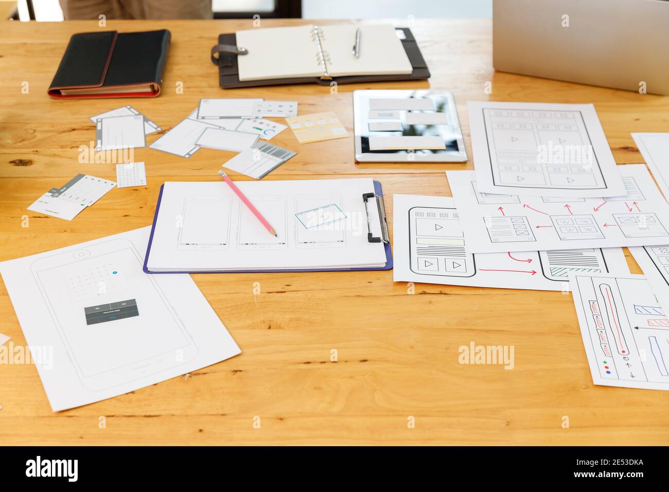 Graphic Designers Work Together With Ux Ui Designer Planning Application Template Layout