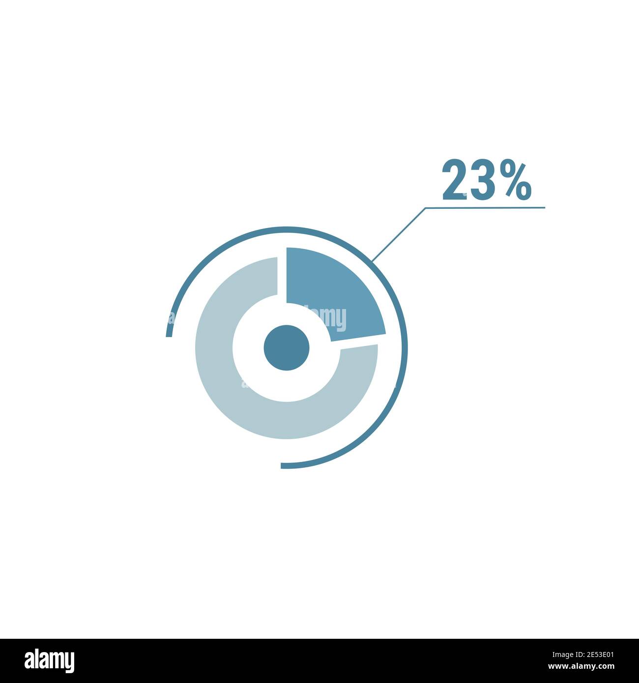 Twenty three percent chart, 23 percentage diagram. Vector circle chart ...