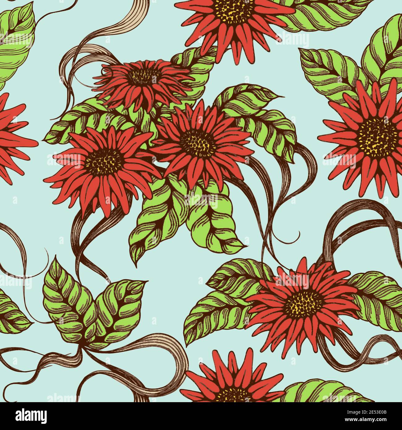 Gentle romantic seamless pattren vector illustration. Editable EPS and ...