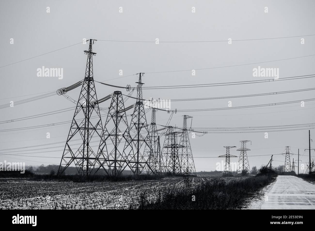 Power stations and power lines in Ukraine Stock Photo - Alamy