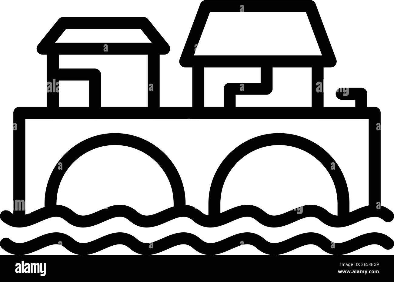 Sea floating market icon. Outline sea floating market vector icon for ...