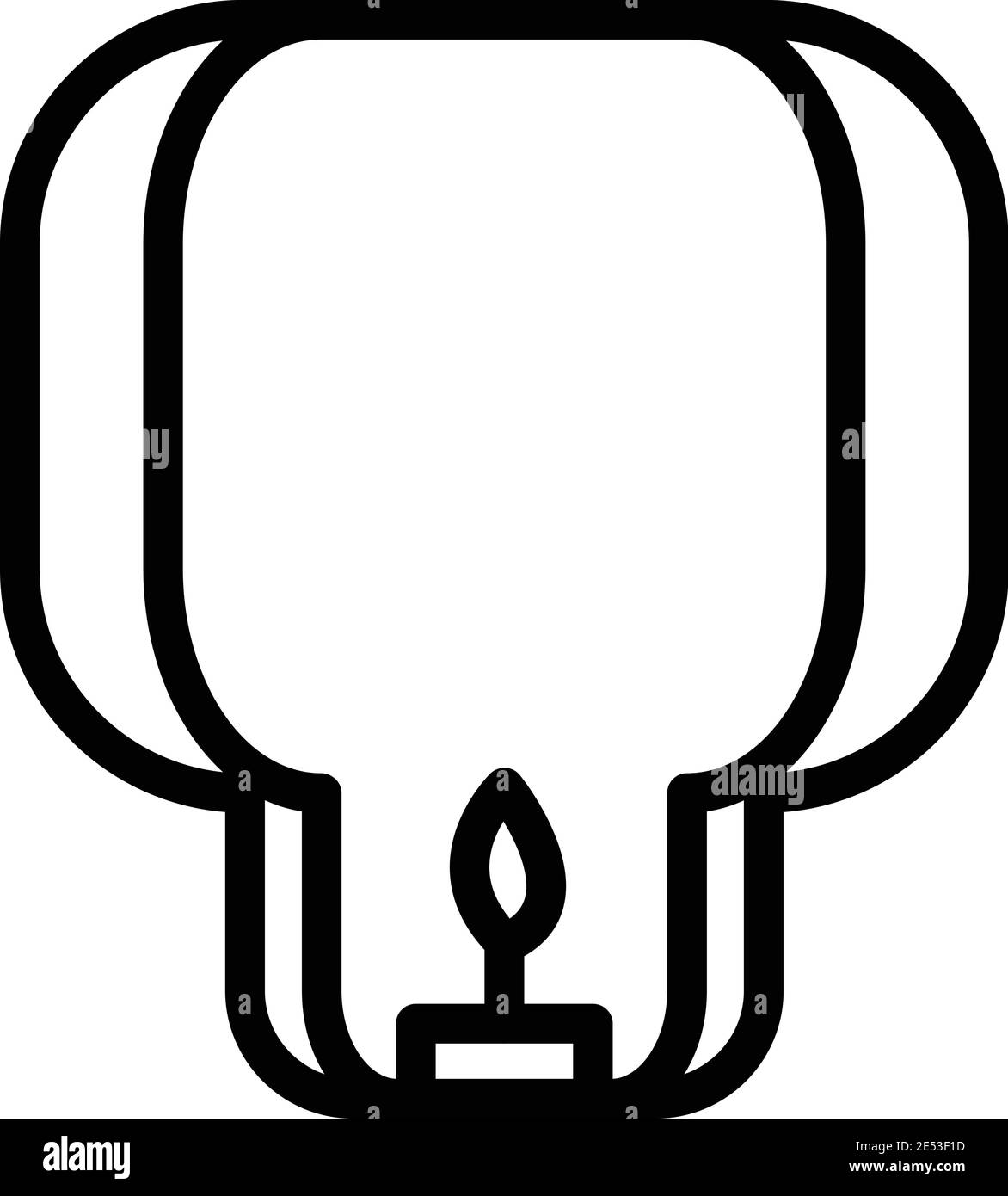 Paper floating lantern icon. Outline paper floating lantern vector icon ...