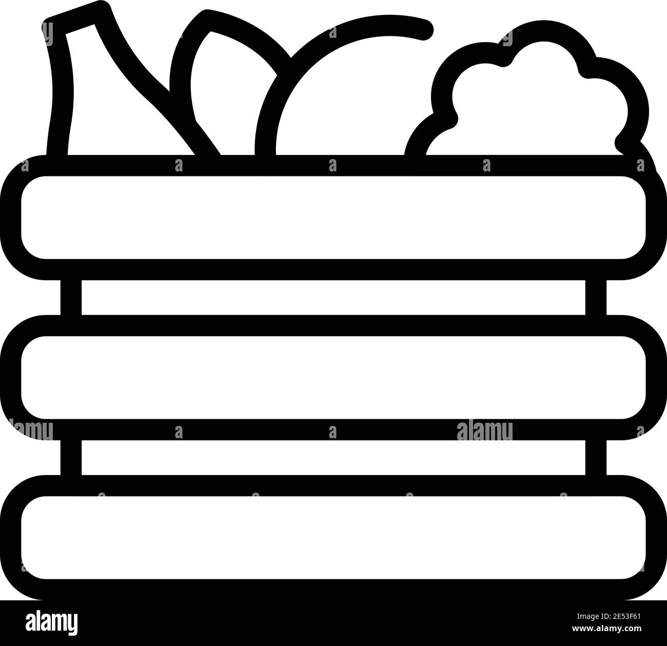 Fruits box icon. Outline fruits box vector icon for web design isolated ...