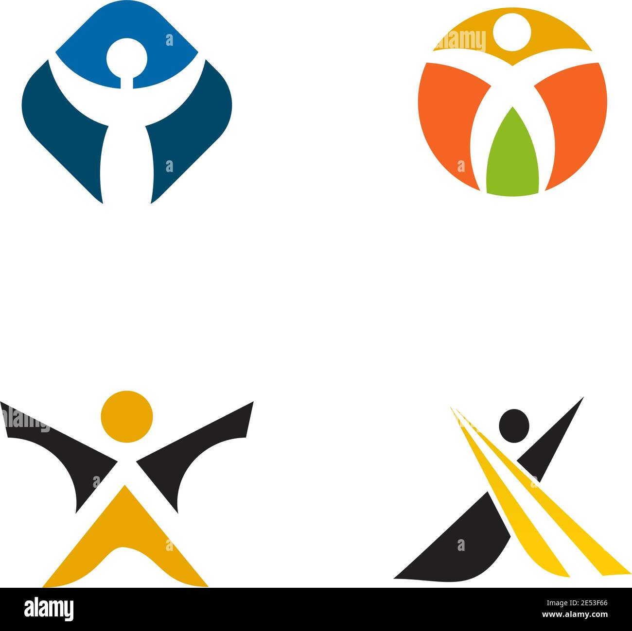 Human character icon logo design inspiration vector template Stock ...