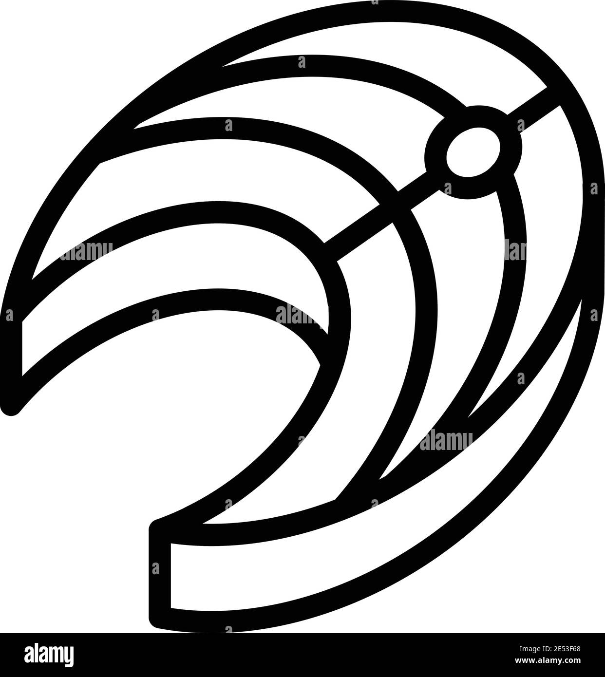 Slice of fish icon. Outline slice of fish vector icon for web design ...