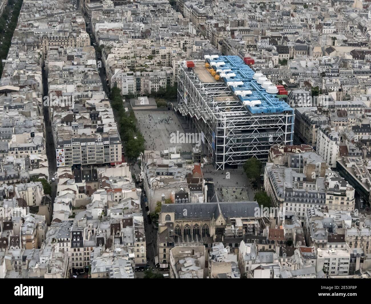 Aerial file photo dated July 10, 2018 of the Centre Georges Pompidou in ...
