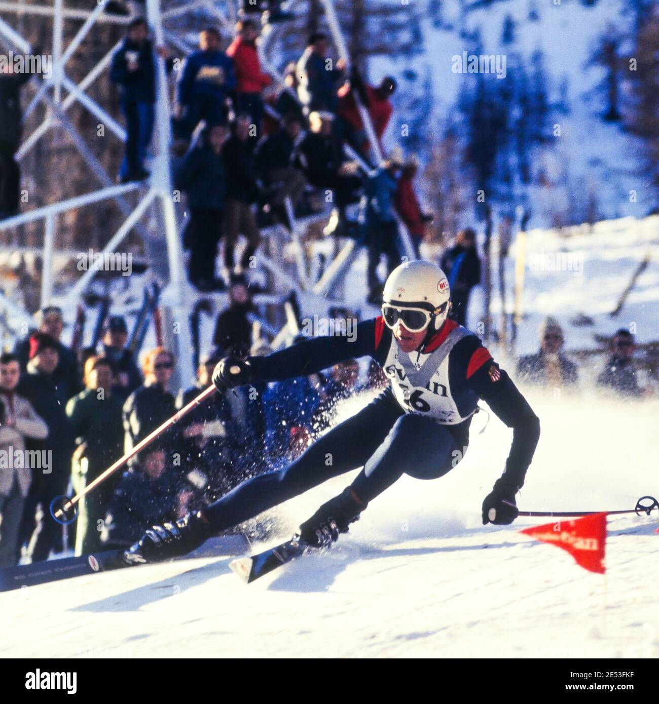 American skier Spider Sabich, Criterium de la Premiere Neige, France ...