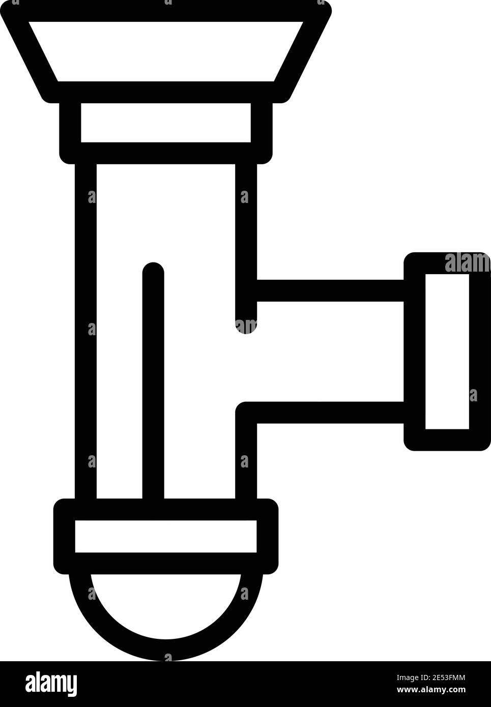 Drain pipe icon. Outline drain pipe vector icon for web design isolated ...