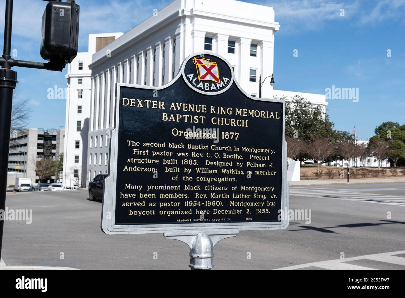 Montgomery, Alabama/USA-January 20, 2018: Historical marker depicting ...