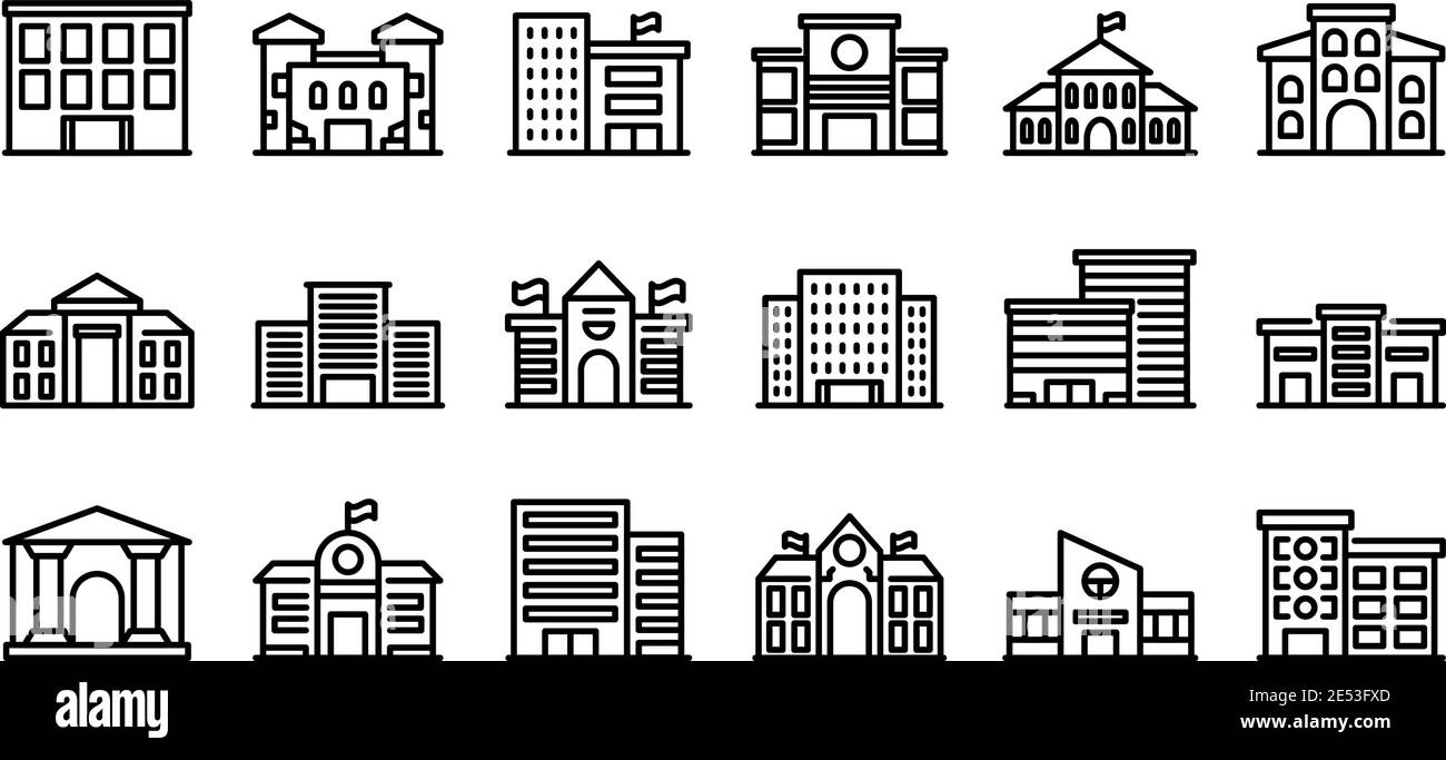 Campus icons set. Outline set of campus vector icons for web design ... Campus icons set. Outline set of campus vector icons for web design ...