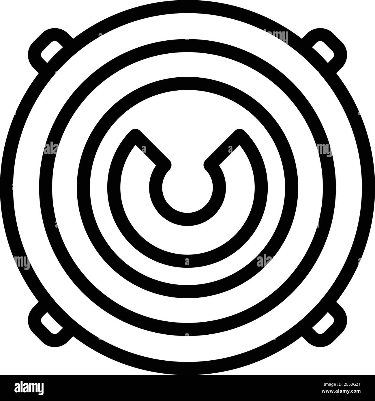 Round manhole cover icon. Outline round manhole cover vector icon for ...