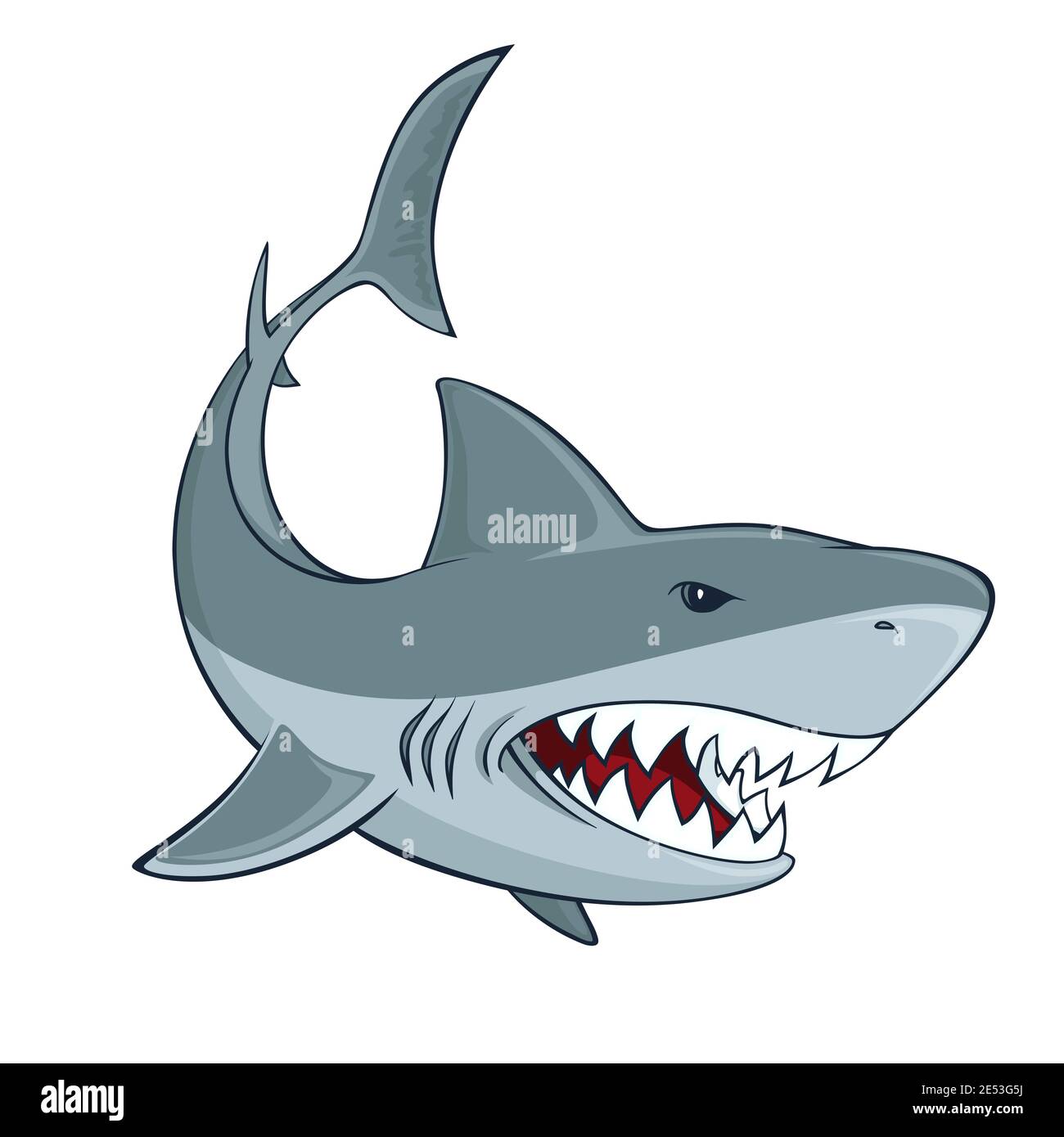 Angry shark sign isolated sign vector illustration Stock Vector Image ...
