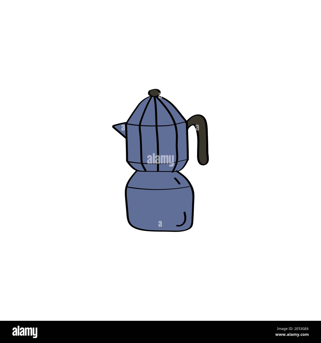 Coffee maker icon with italian pot. Moka pot. Geyser coffee maker ...