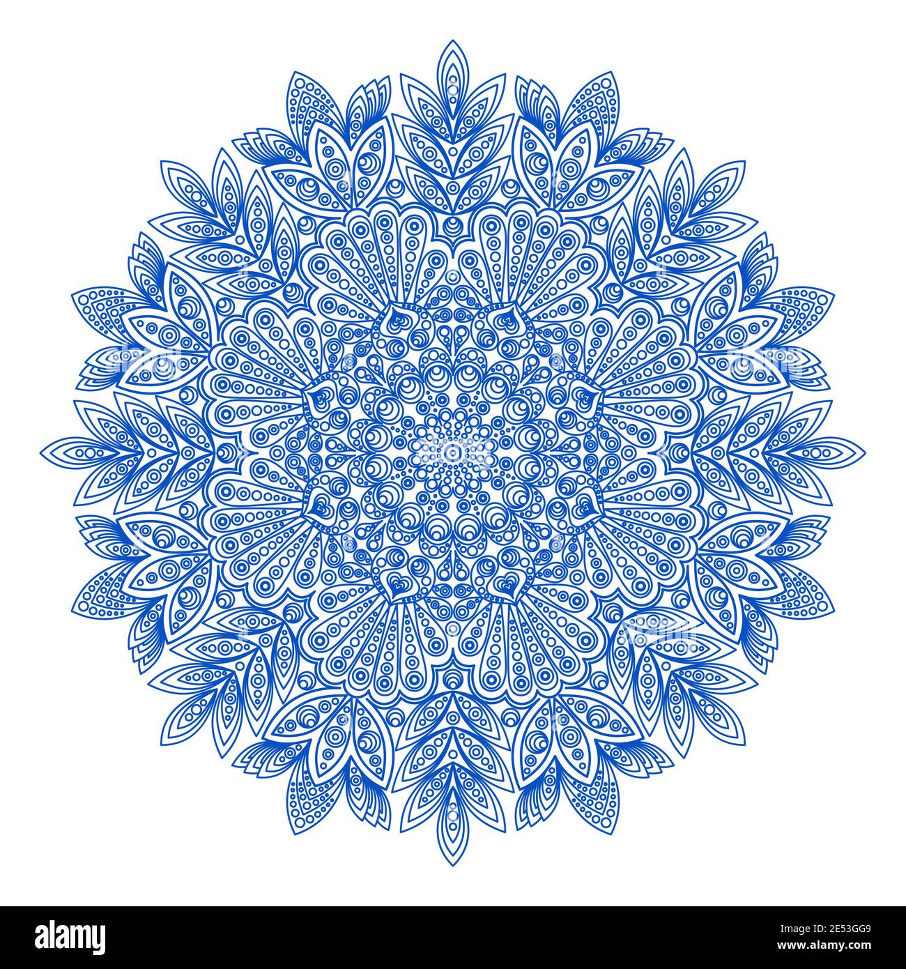 Ornamental round snowflake pattern isolated vector illustration Stock ...