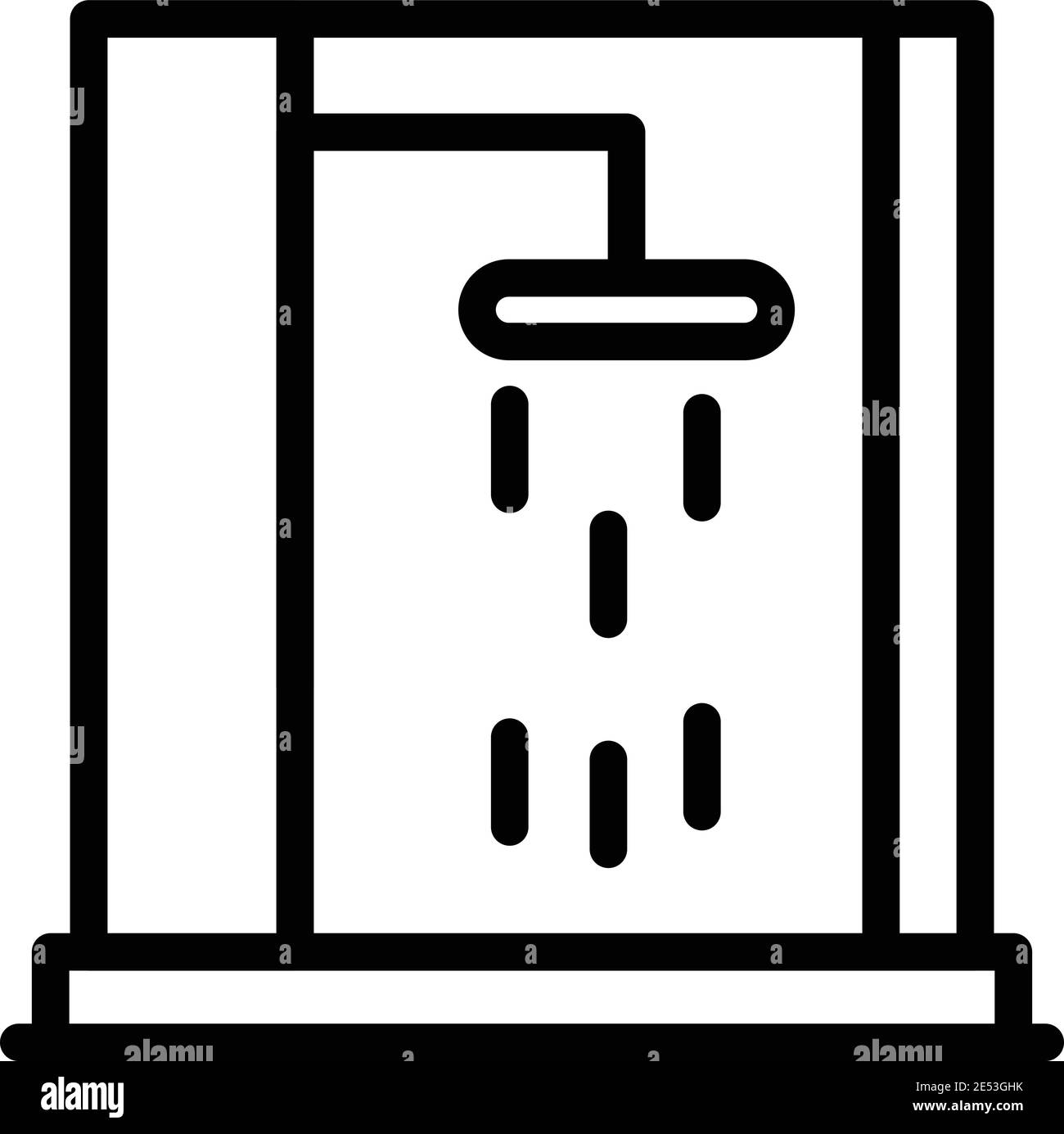 Plastic shower stall icon. Outline plastic shower stall vector icon for ...
