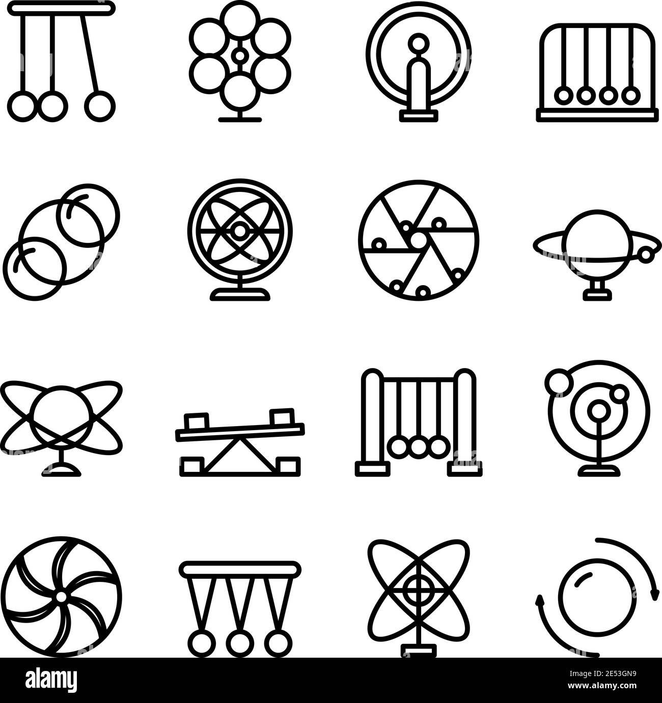 Perpetual motion icons set. Outline set of perpetual motion vector ...