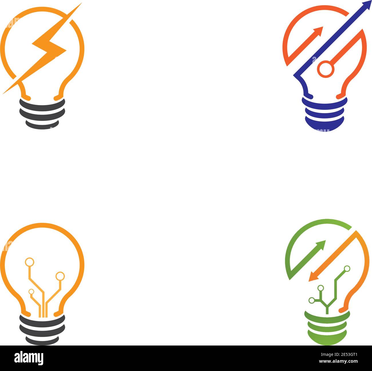 bulb logo vector ilustration template Stock Vector Image & Art - Alamy