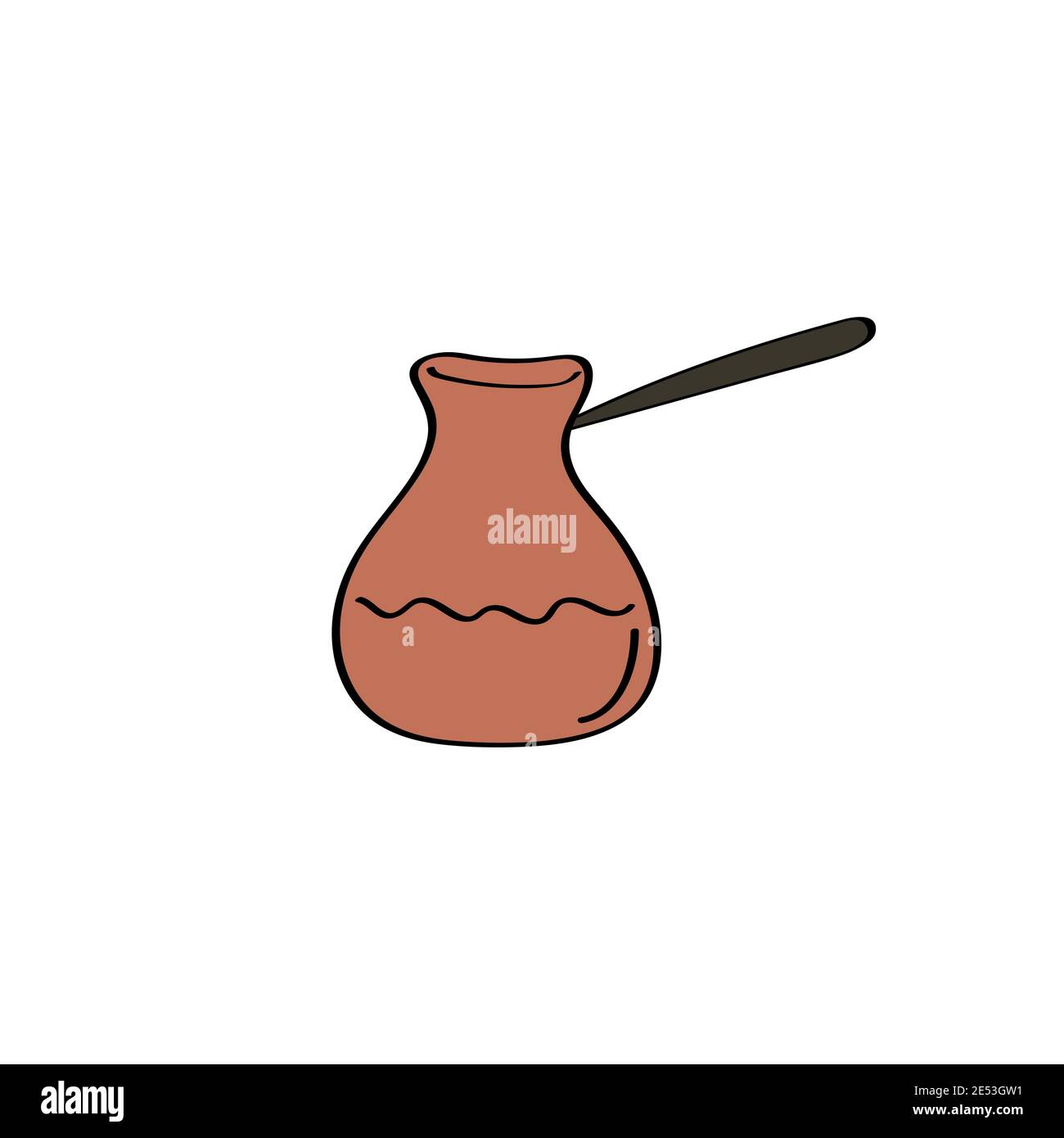 Turkish coffee pot. Cezve icon. Coffee maker sign. Vector doodle icon ...
