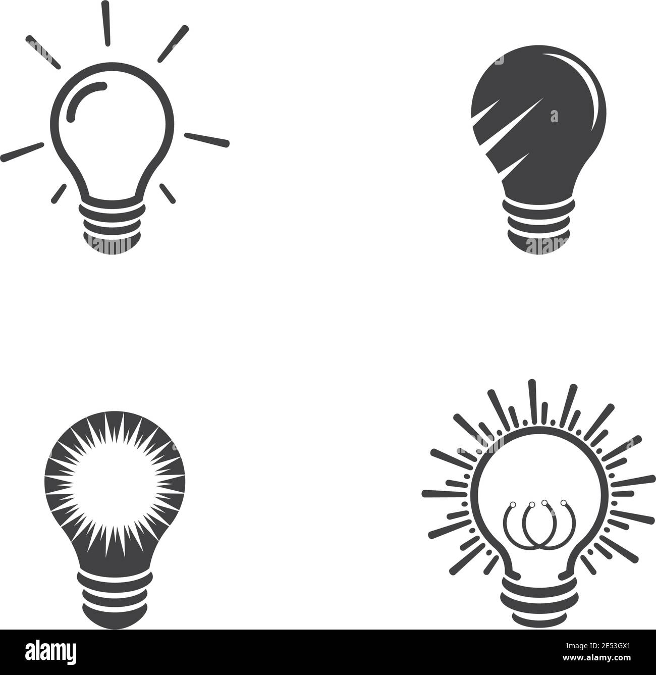 bulb logo vector ilustration template Stock Vector Image & Art - Alamy