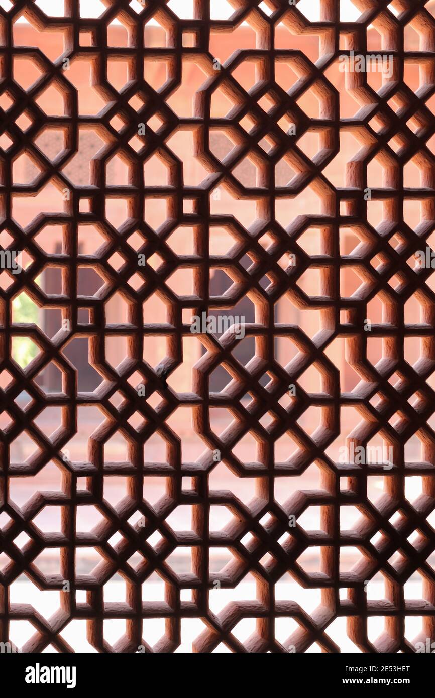 Light shining through stone window grill; India Stock Photo - Alamy