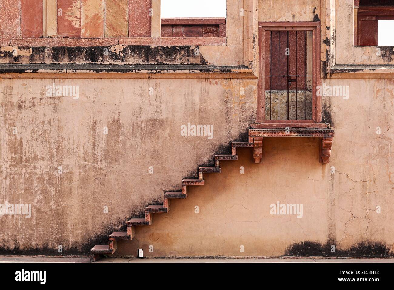 Stairs leading to a door in an Indian fort Stock Photo - Alamy