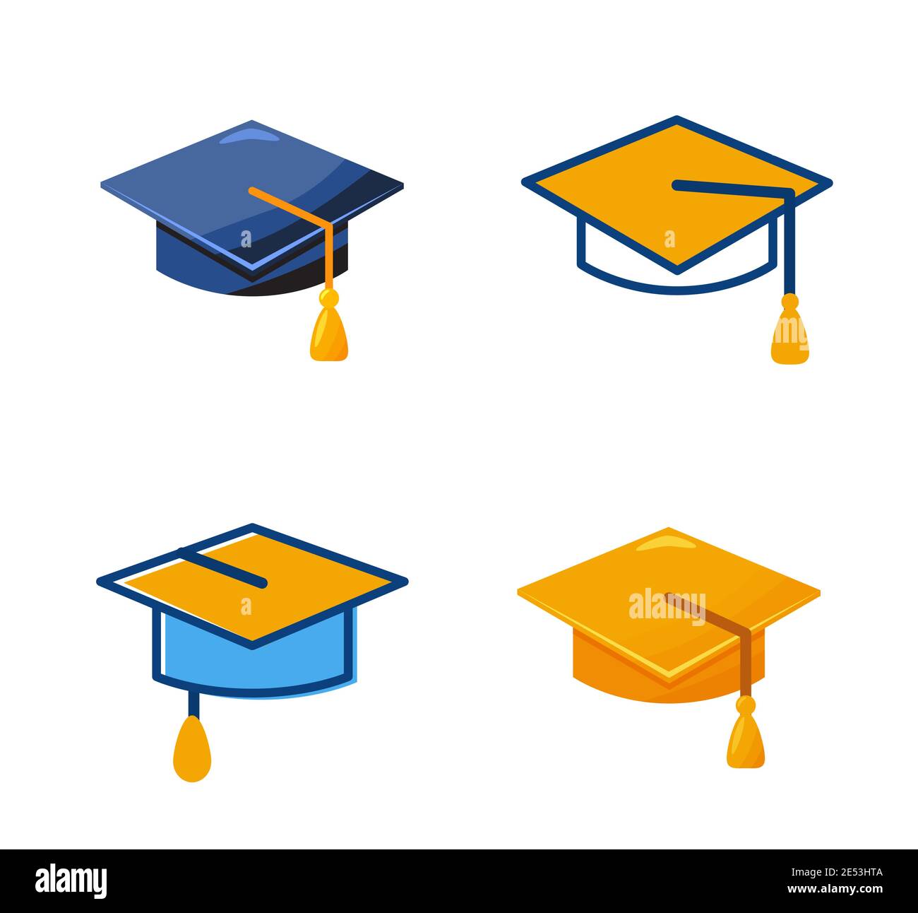 Students cap Icon. Sign education. vector Different hat icons, flat and ...