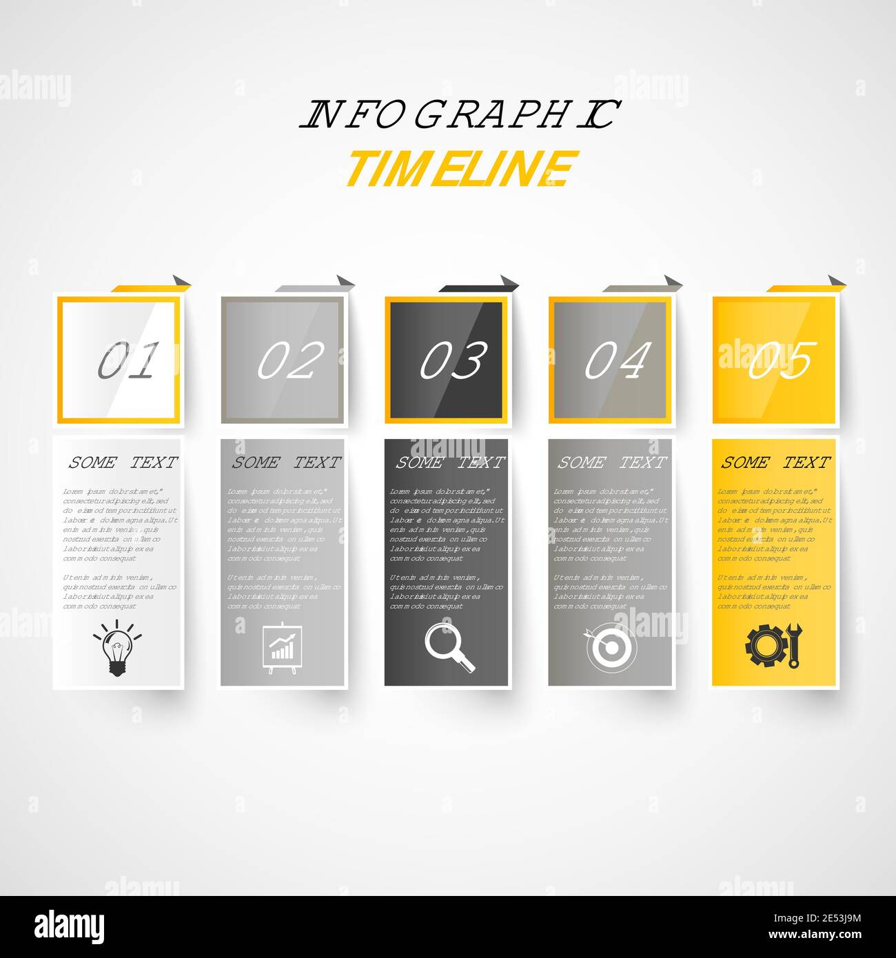 Abstract paper timeline infographics design template with bookmarks ...