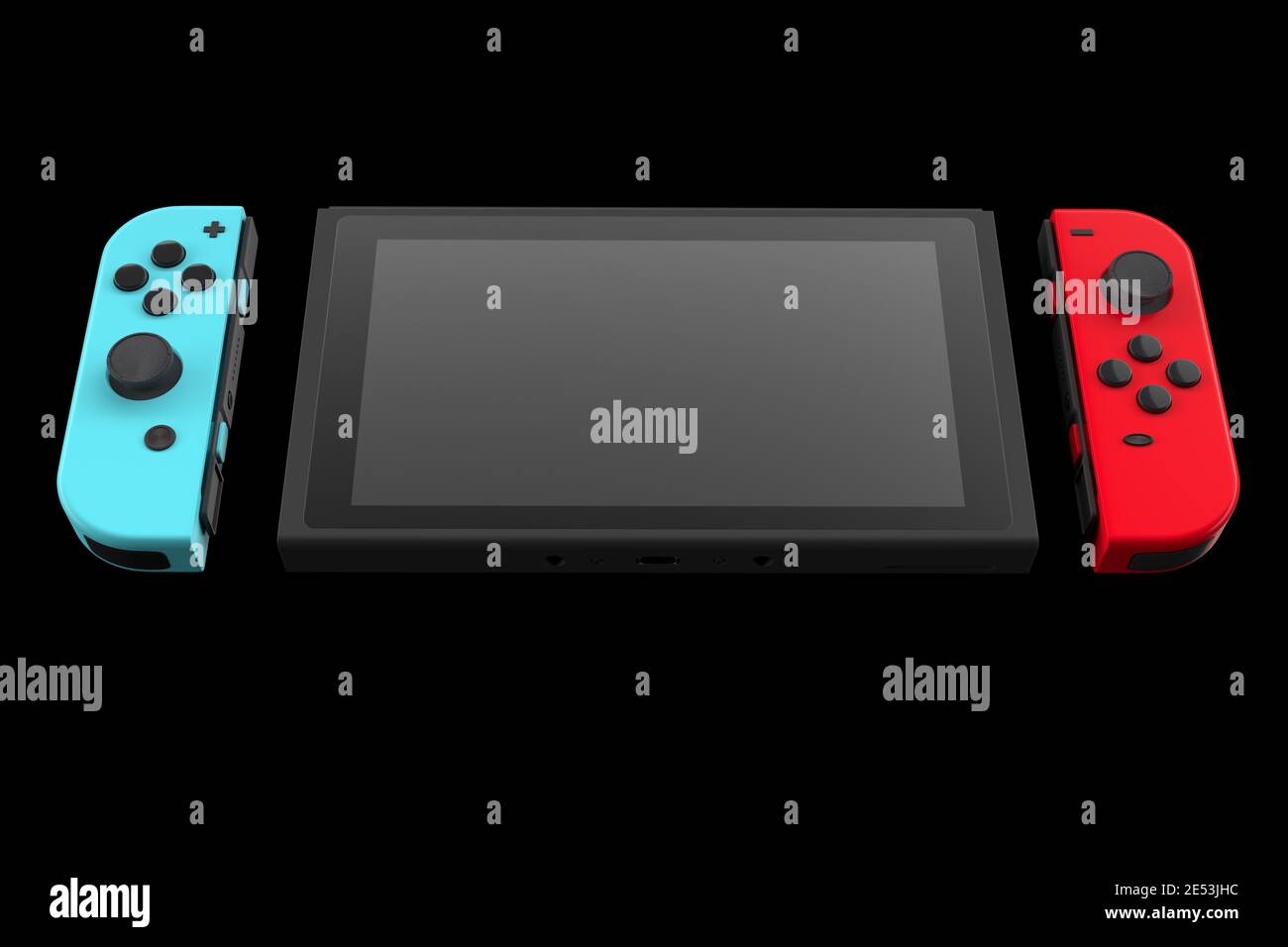 Realistic video game controllers attached to touch screen isolated on ...