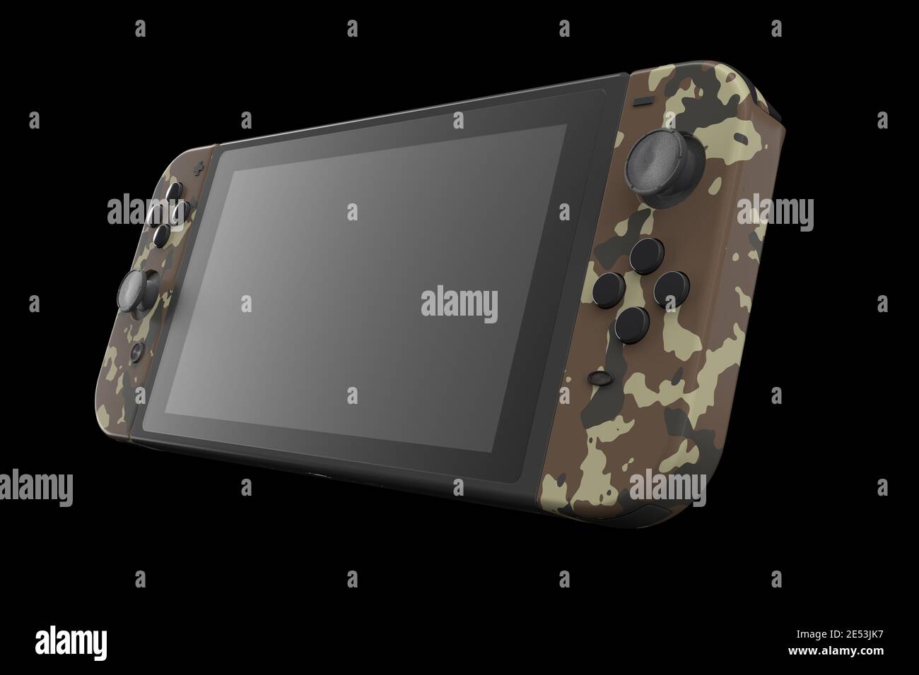 Realistic video game controllers attached to touch screen isolated on ...