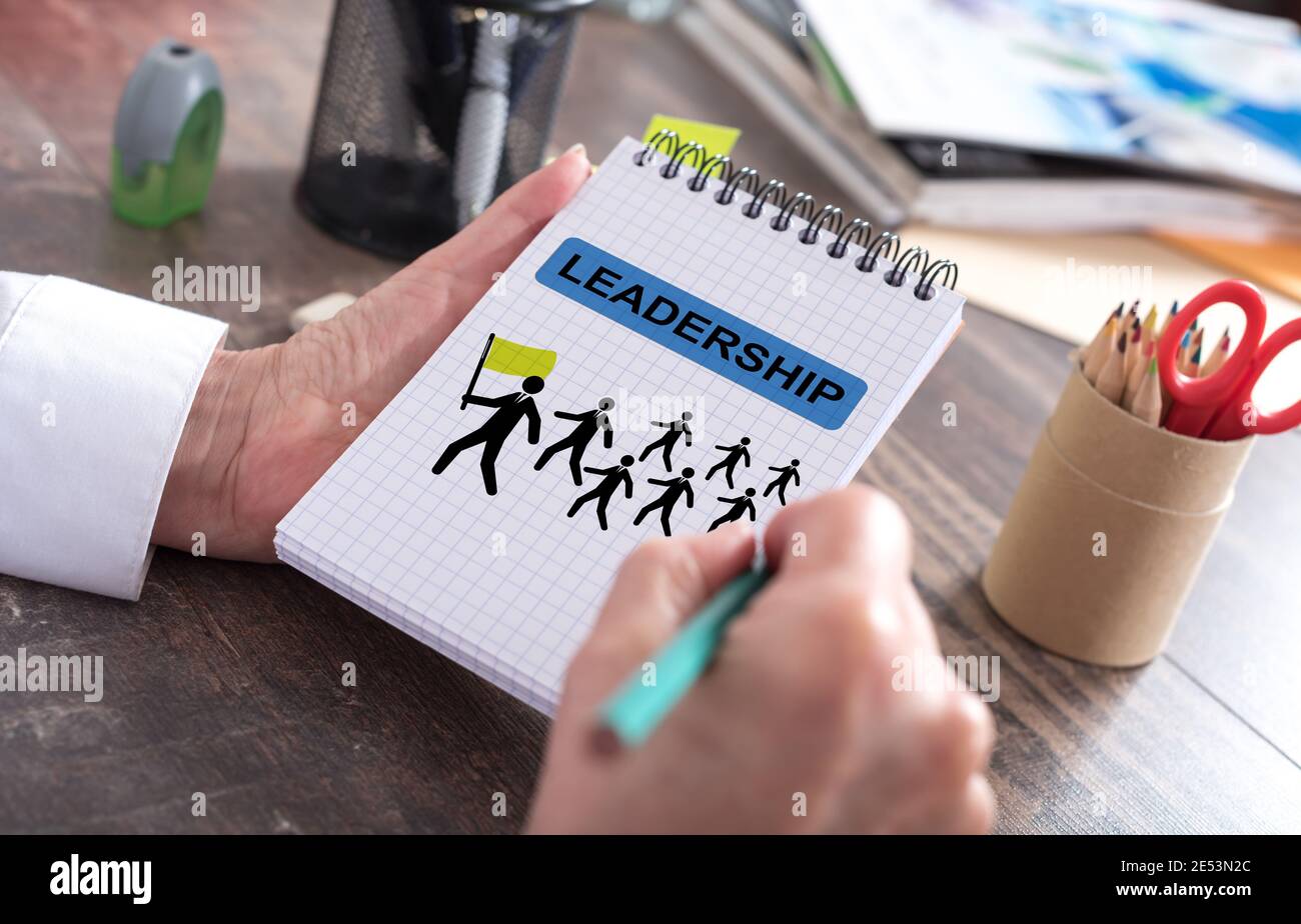 Leadership concept drawn on a notepad Stock Photo - Alamy